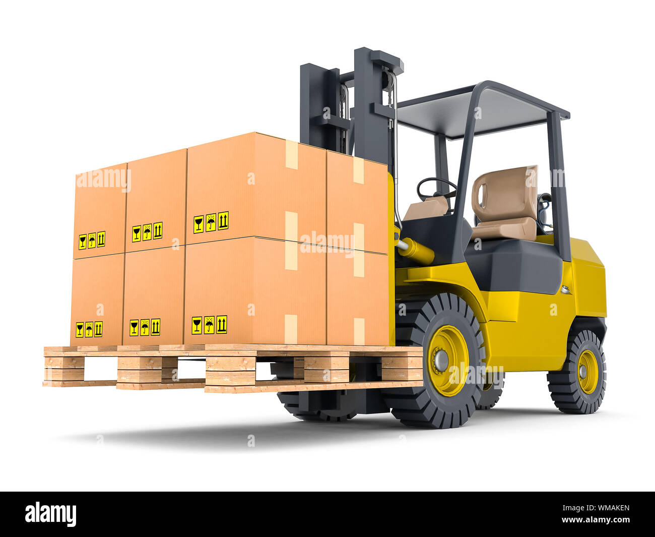 modern forklift isolated on white background Stock Photo - Alamy