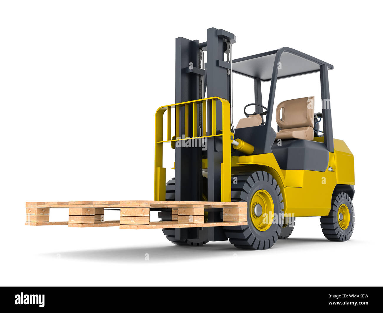 modern forklift isolated on white background Stock Photo - Alamy
