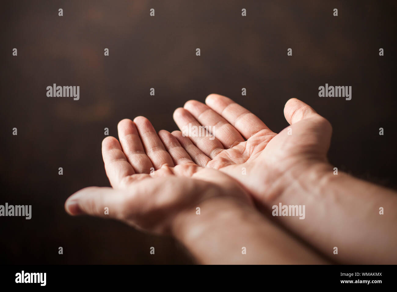 Pray hand open hi-res stock photography and images - Alamy