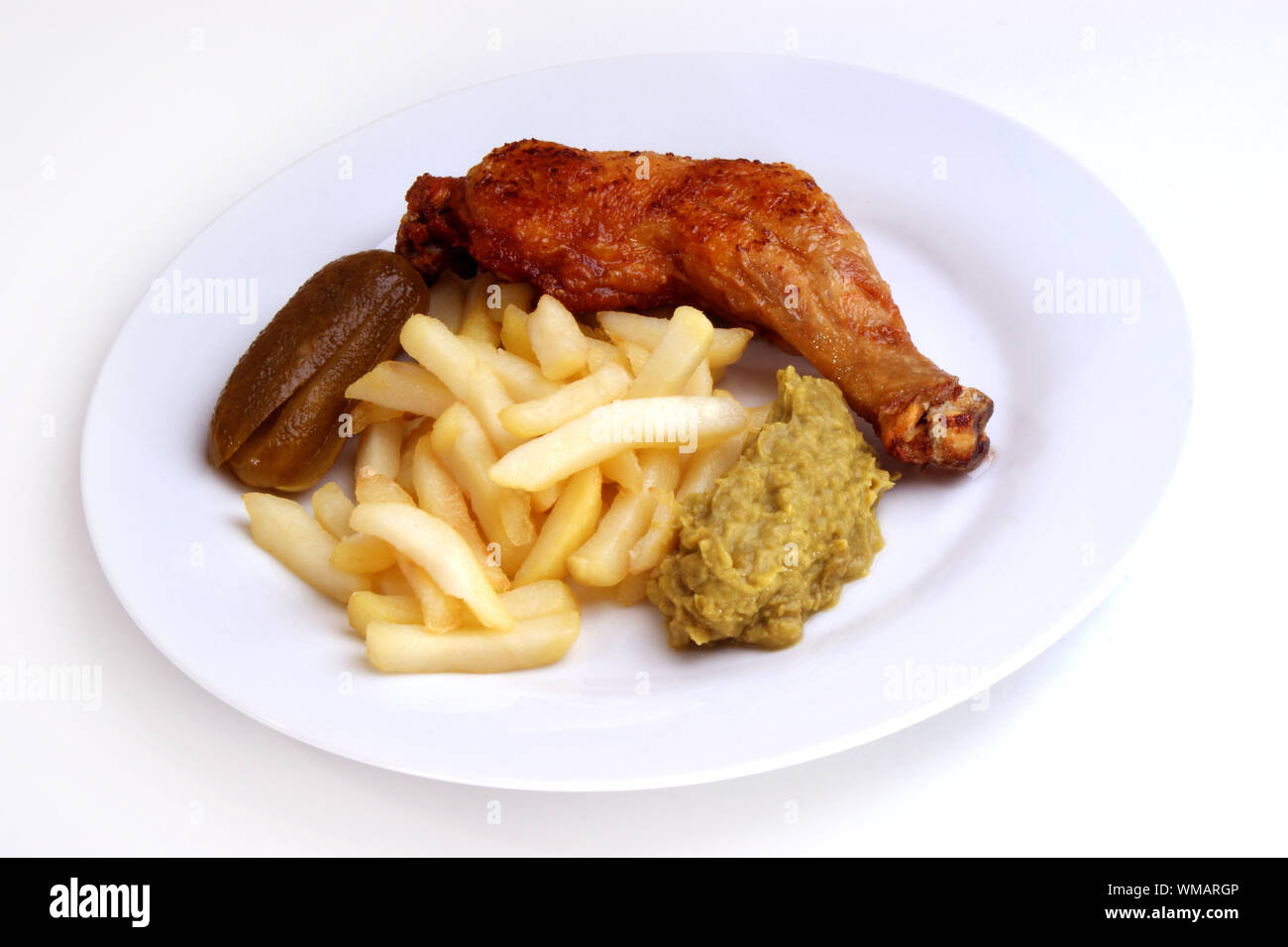 Chicken chips food peas hi-res stock photography and images - Alamy