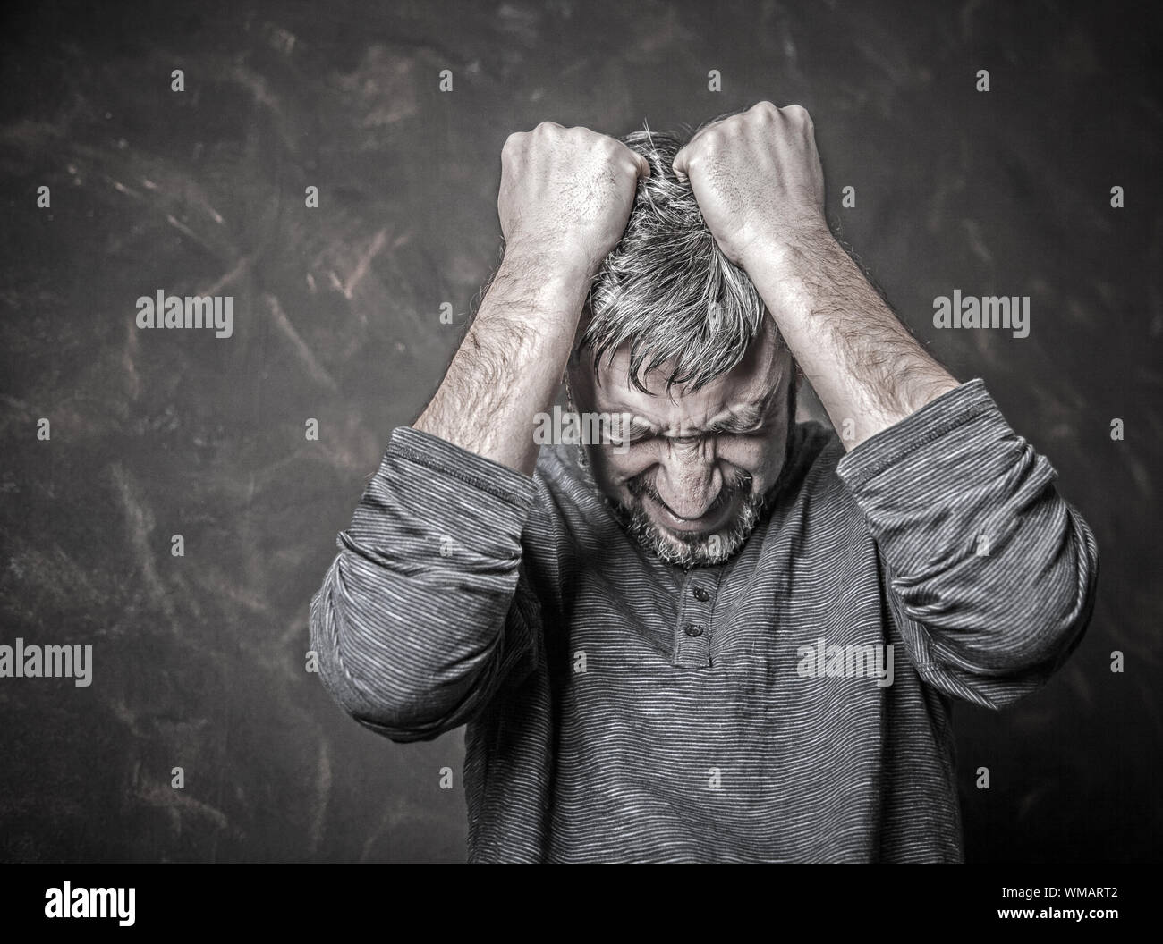 portrait of a man who shouts from the experiences Stock Photo - Alamy