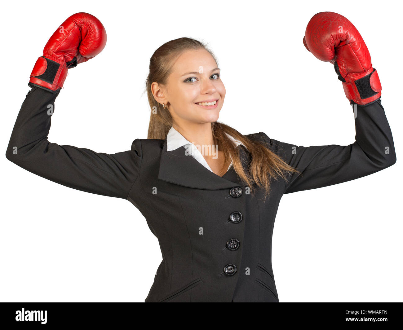 Business woman in boxing pose hi-res stock photography and images - Alamy