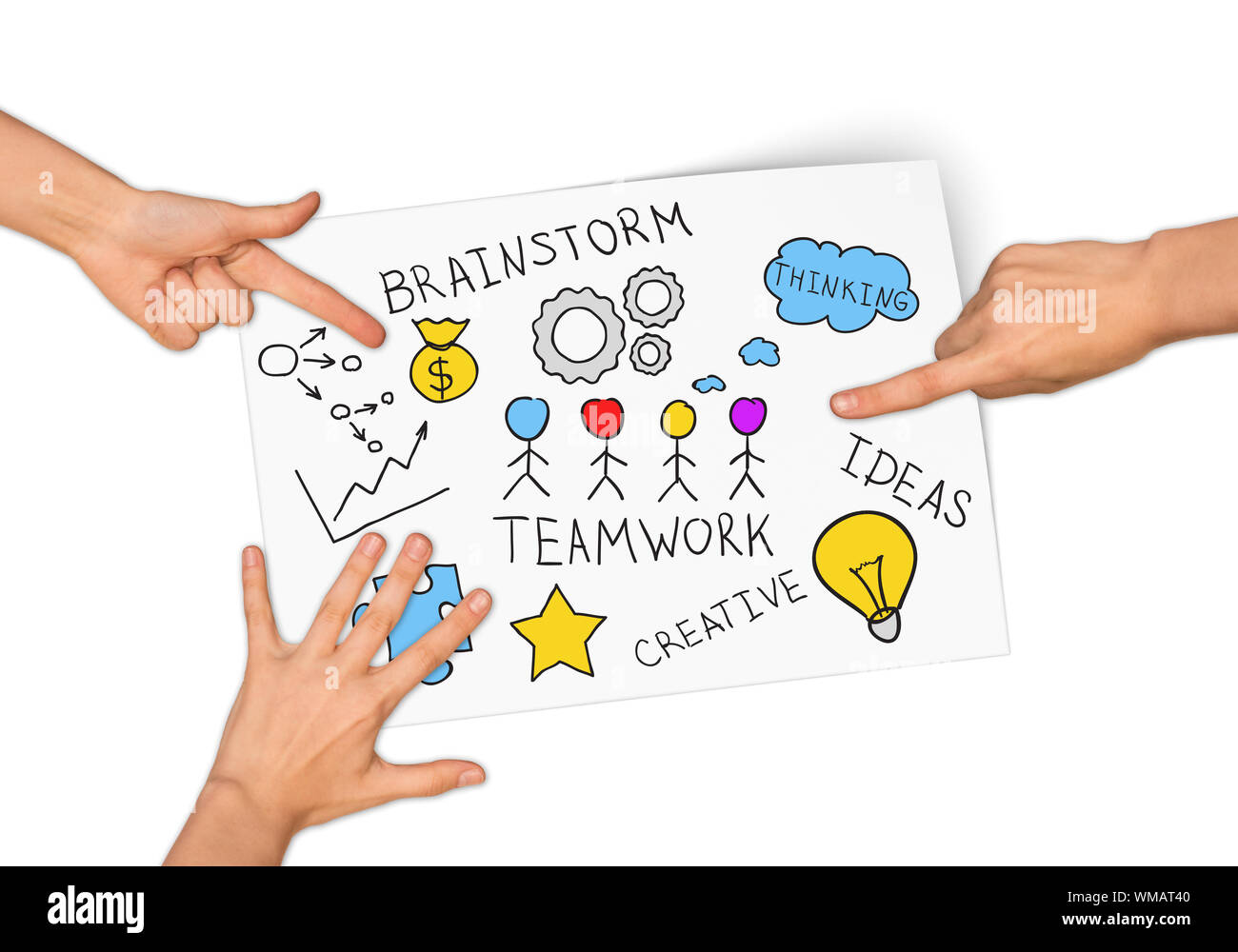 Collage expressing concept of creative ideas, on white background Stock ...