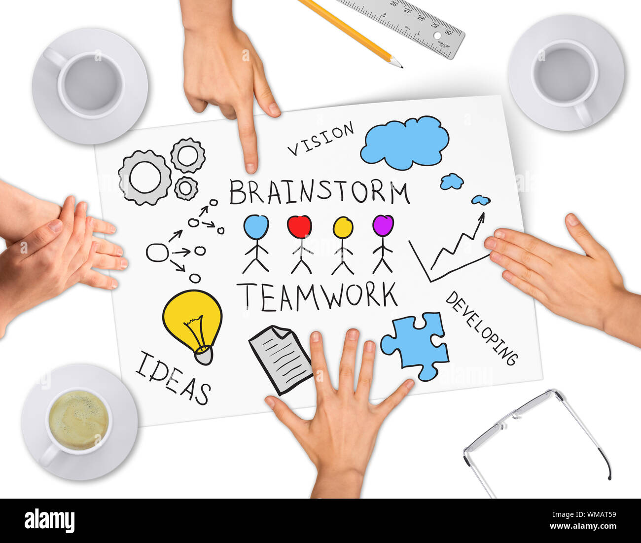 Collage expressing concept of creative ideas, on white background Stock ...