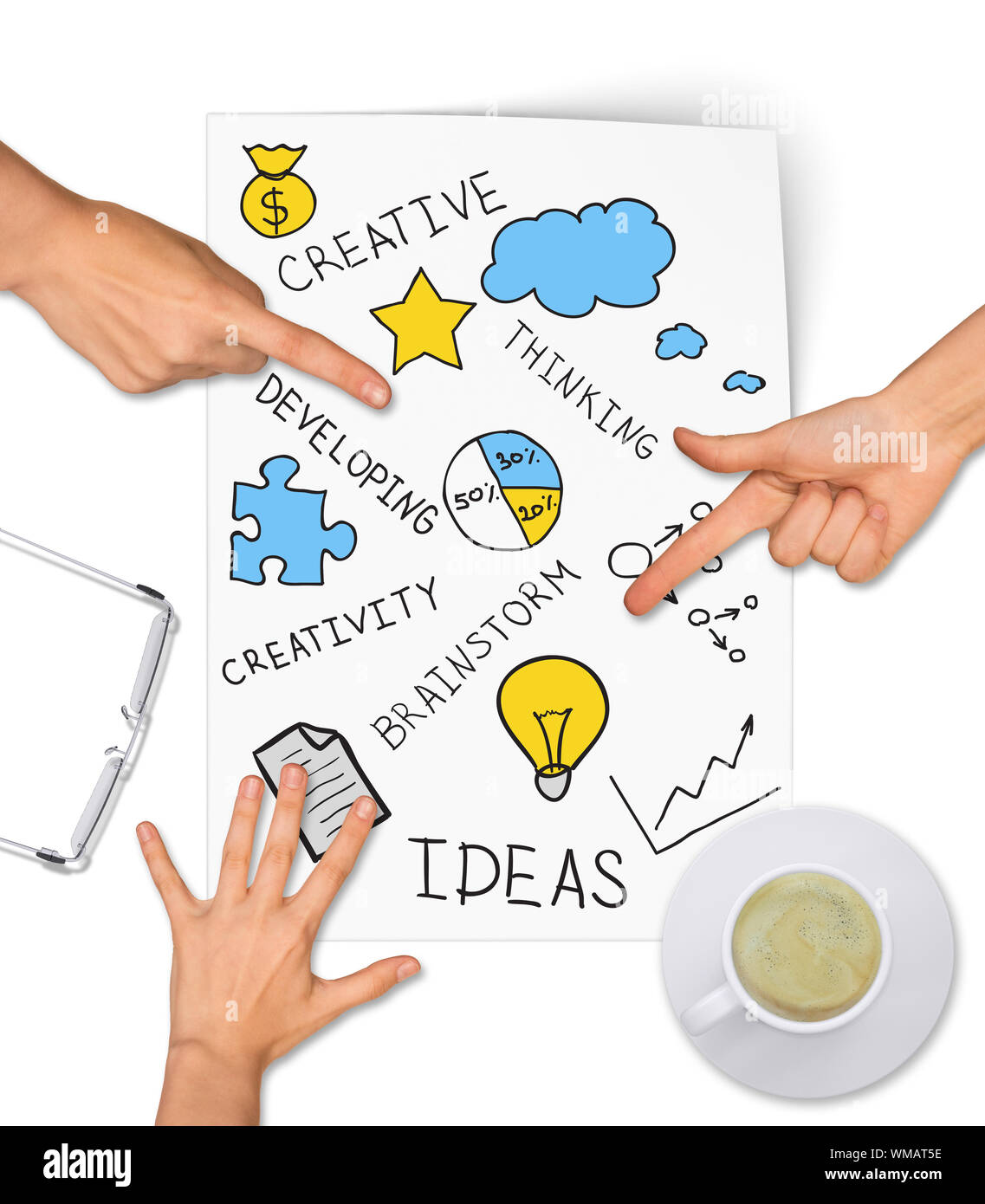 Collage expressing concept of creative ideas, on white background Stock ...