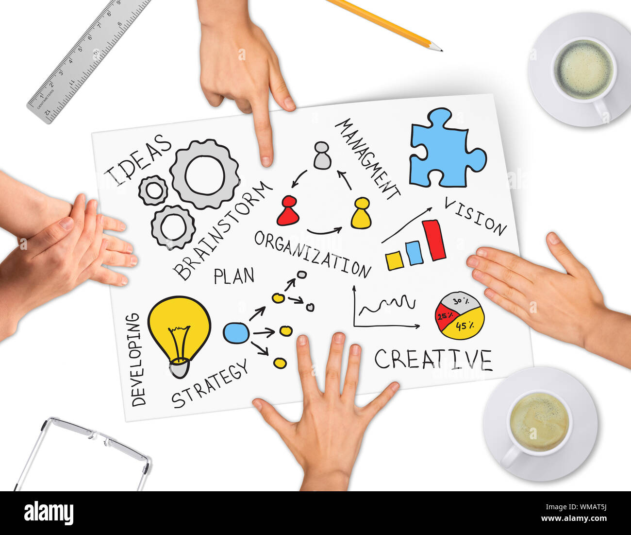 Collage expressing concept of creative ideas, on white background Stock ...