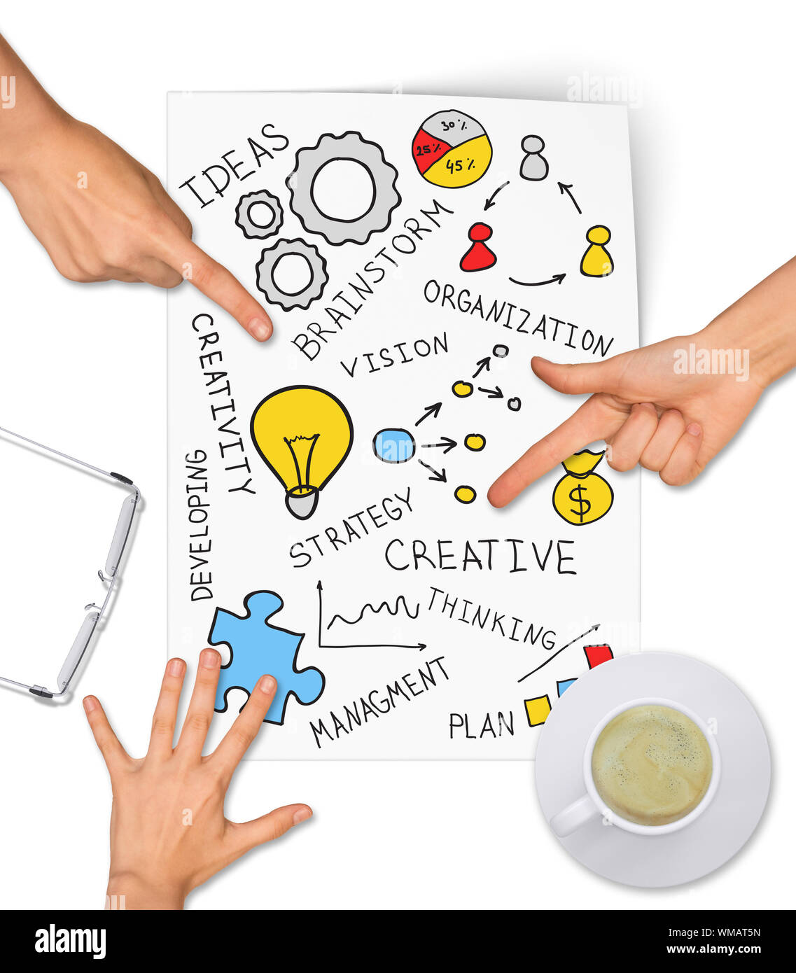 Collage expressing concept of creative ideas, on white background Stock ...