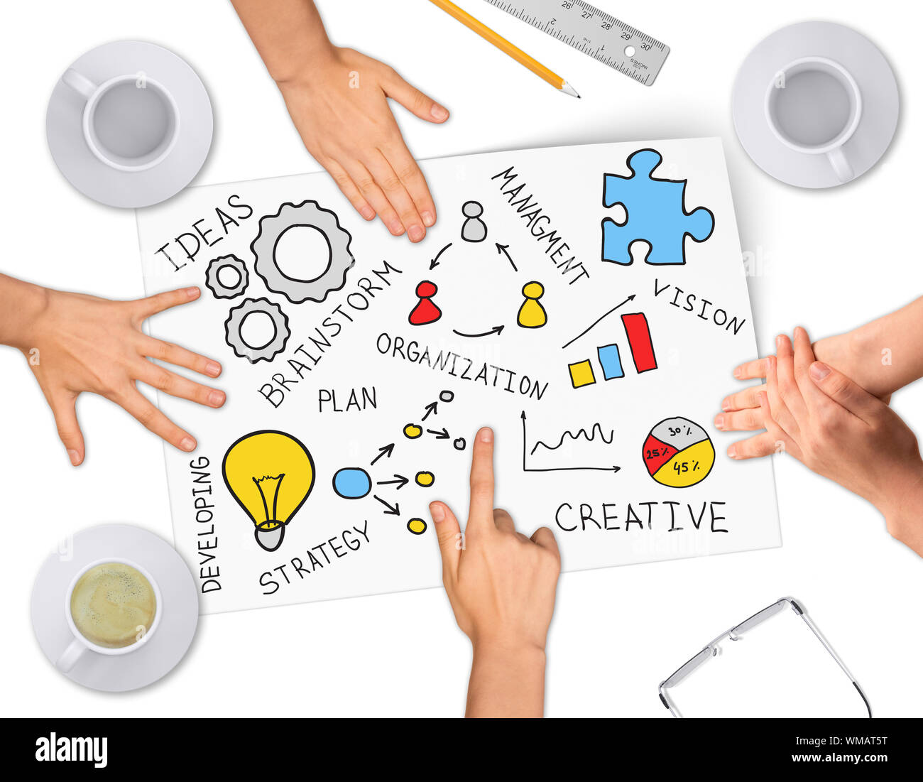 Collage expressing concept of creative ideas, on white background Stock ...