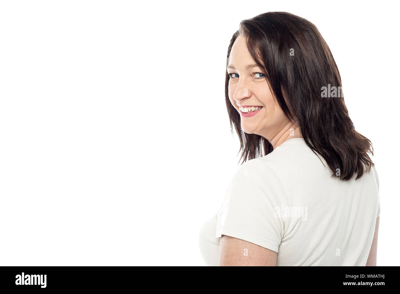 Woman back turned middle aged hi-res stock photography and images - Alamy
