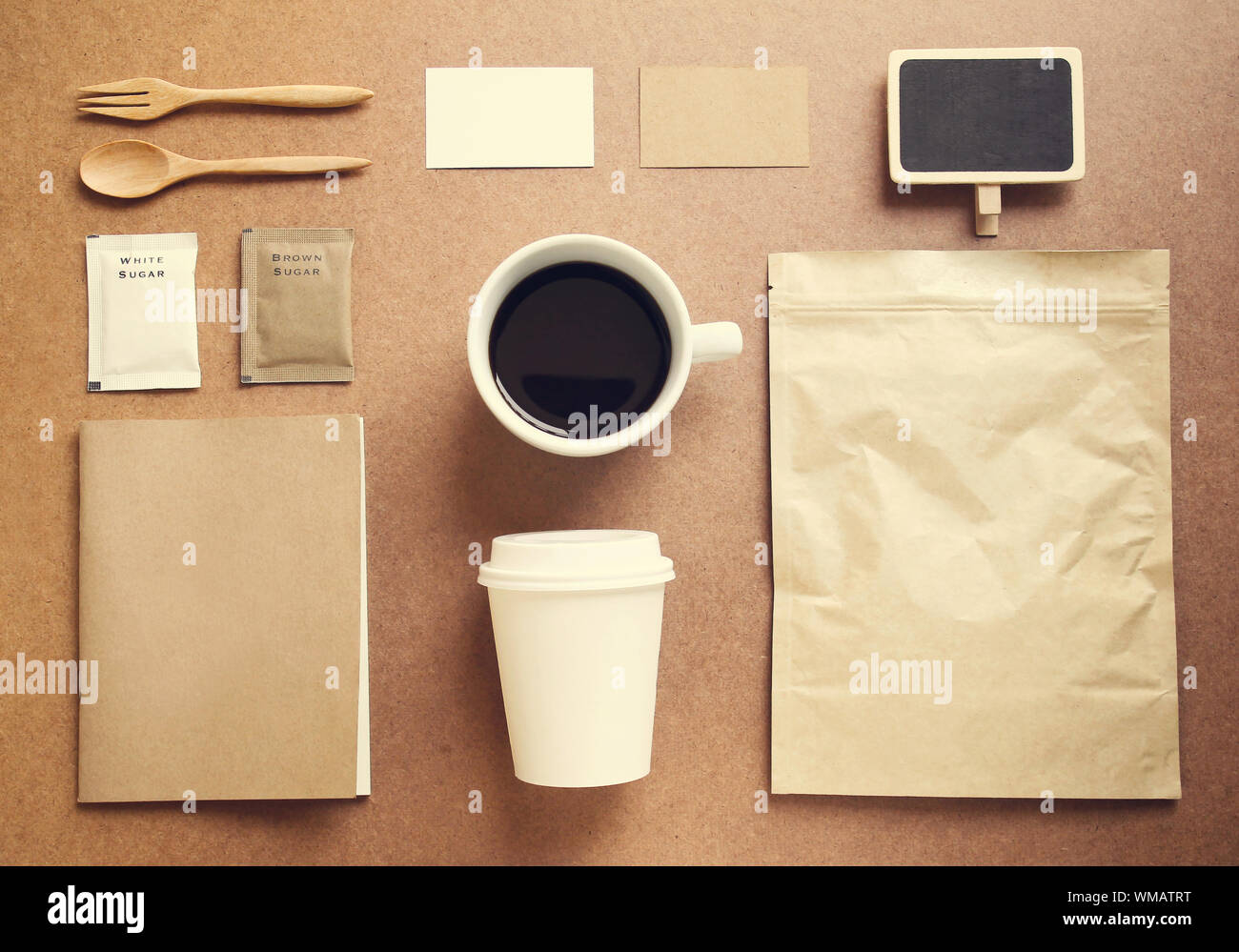Coffee identity branding mockup set with retro filter effect Stock ...
