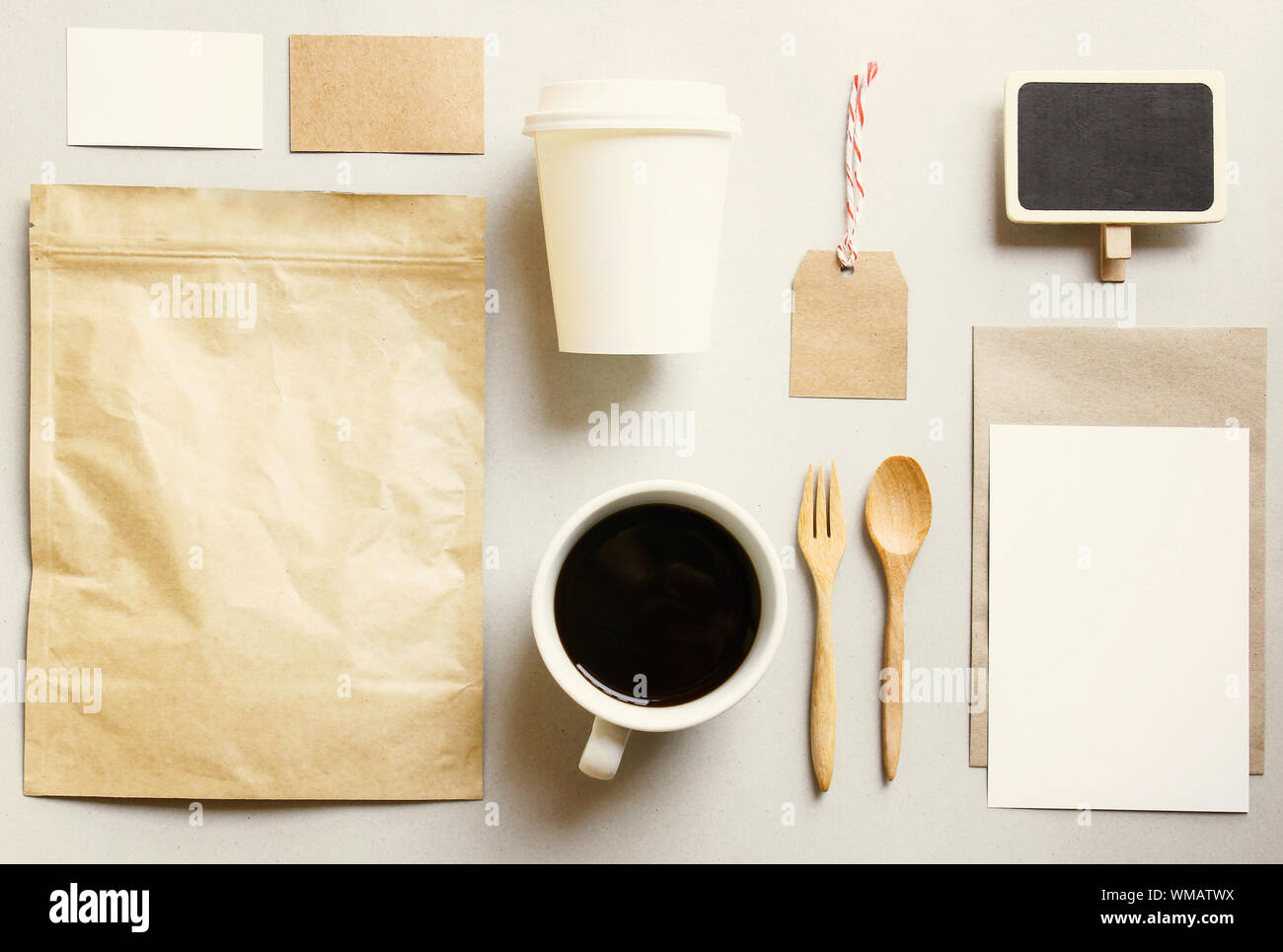 Coffee identity branding mockup set with retro filter effect Stock ...