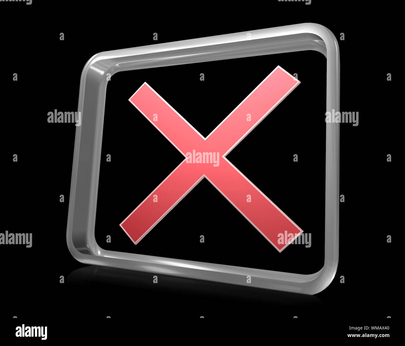 3d render of no sign on black background Stock Photo - Alamy