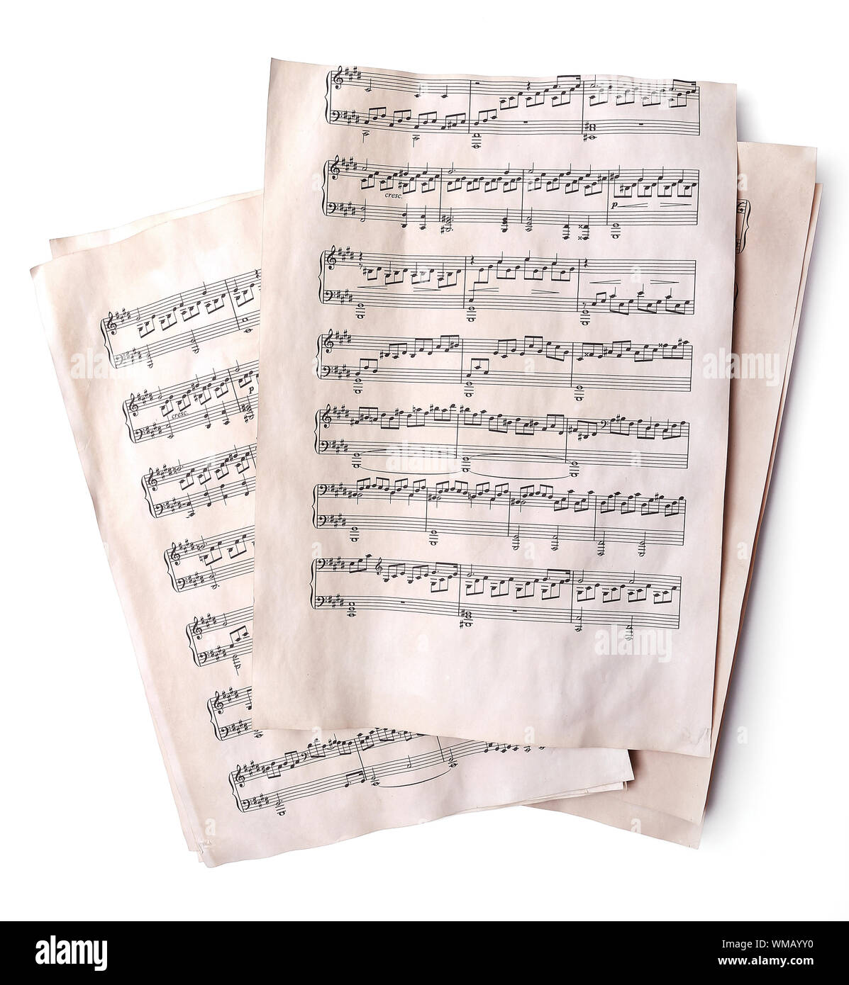 Old paper, written, old table Cut Out Stock Images & Pictures - Alamy