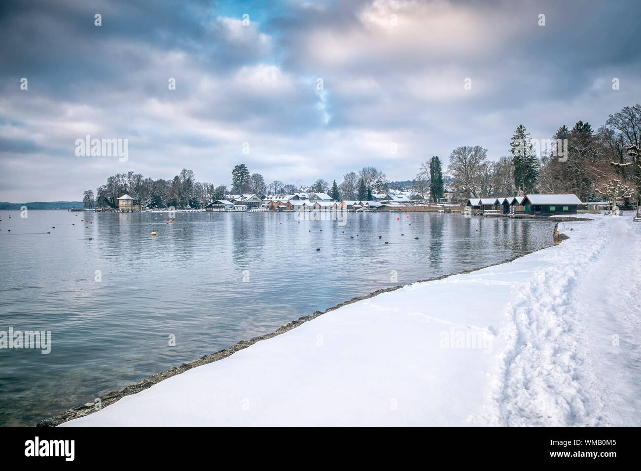 An image of the Starnberg Lake in Bavaria Germany - Tutzing winter ...