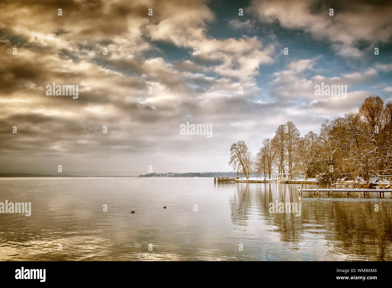 An image of the Starnberg Lake in Bavaria Germany - Tutzing winter ...