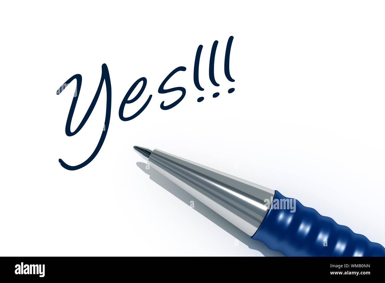 An image of a pen with the message yes Stock Photo - Alamy
