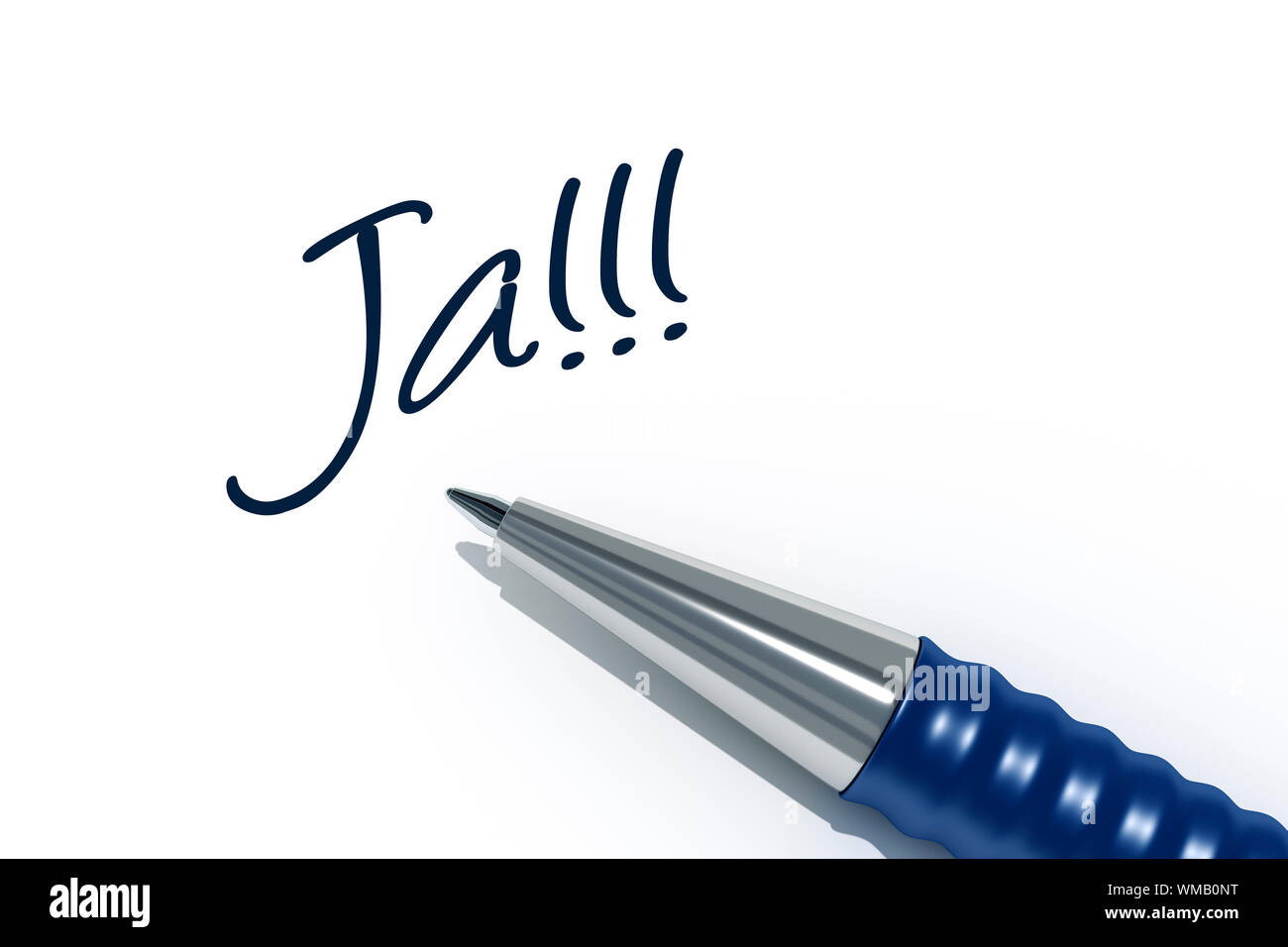An image of a pen with the message yes in german language Stock Photo ...