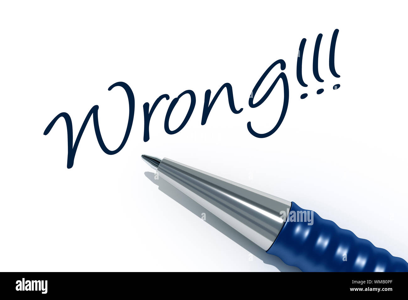 An image of a pen with the message wrong Stock Photo - Alamy