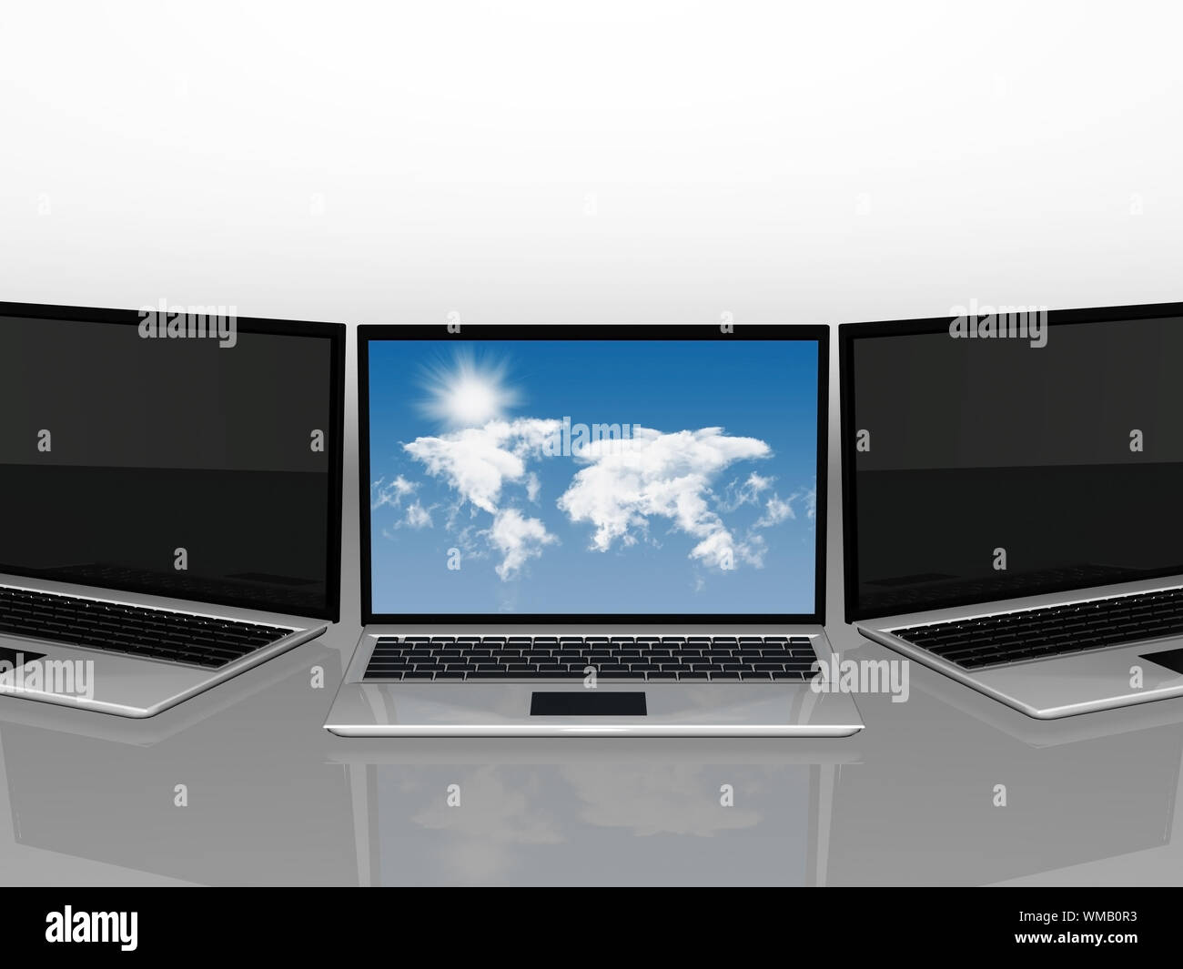 Image of computer technology on a white background isolated Stock Photo ...