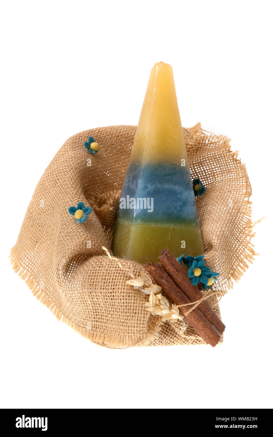 Side view of a candle isolated on white background Stock Photo - Alamy