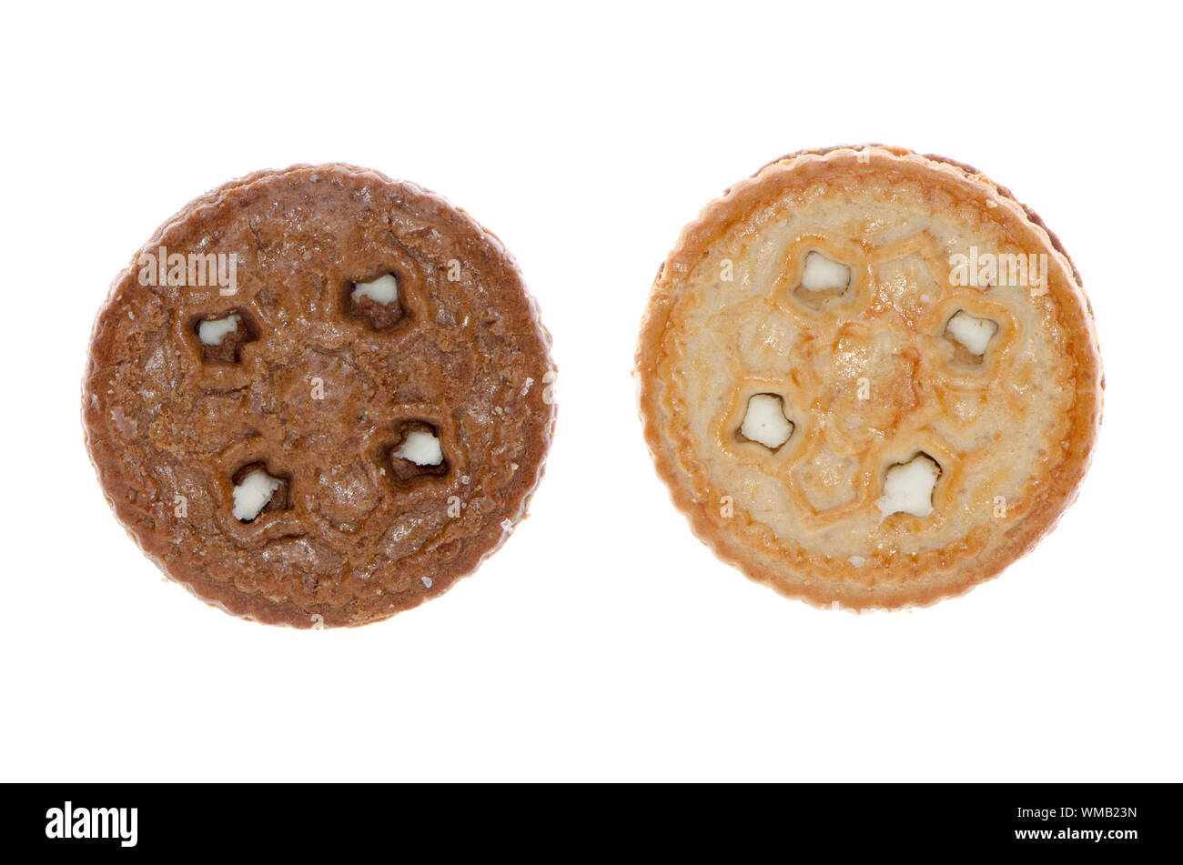 Cream biscuits isolated on white background Stock Photo - Alamy