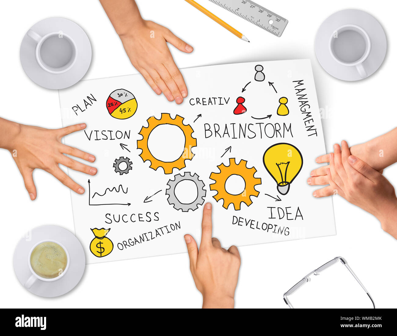 Collage expressing concept of creative ideas, on white background Stock ...