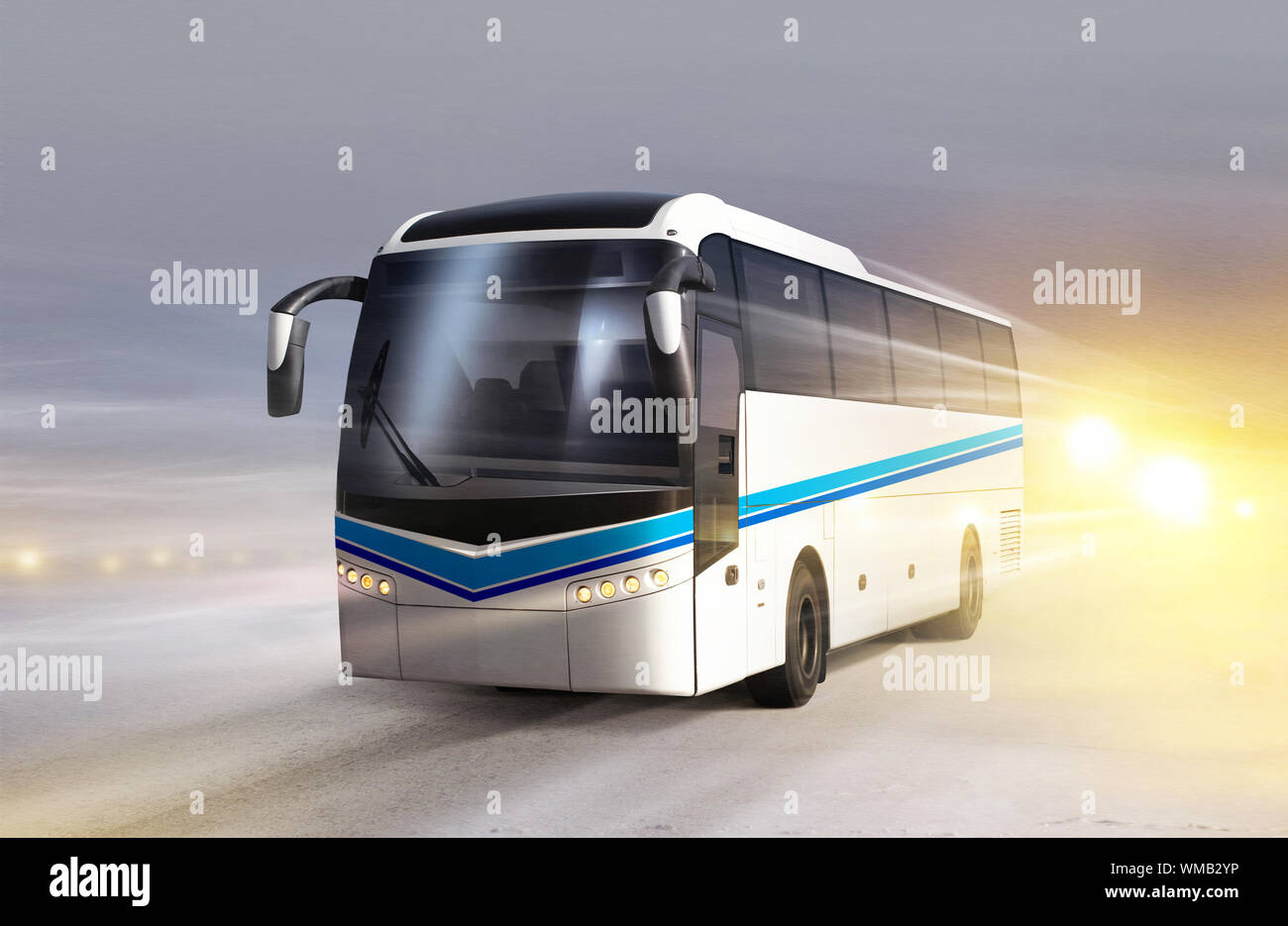 Bus on icy road hi-res stock photography and images - Alamy