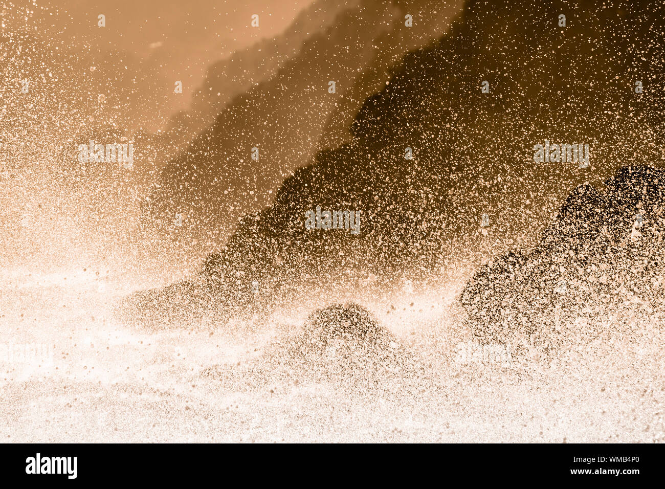 Dramatic seascape in Mediterranean sea in Chinque Terre national park ...