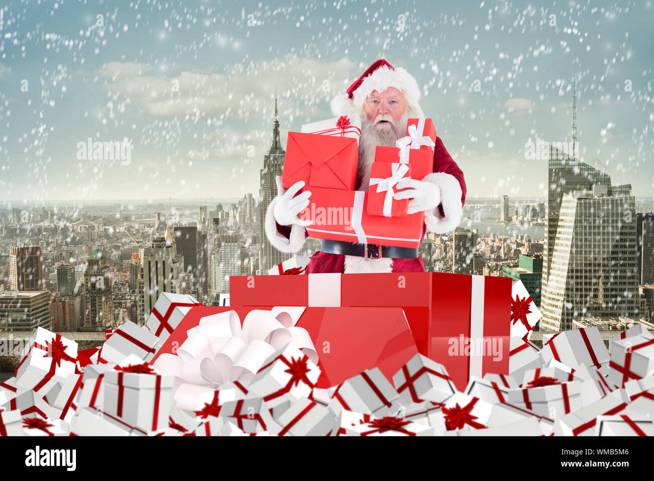 Father christmas in balcony hi-res stock photography and images - Alamy
