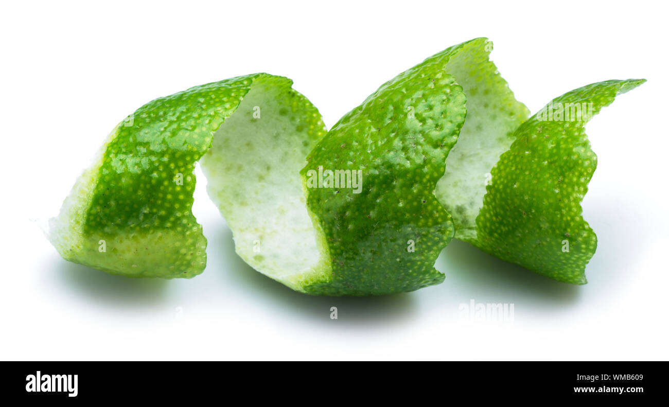Lime fruit peel isolated on the white background Stock Photo - Alamy