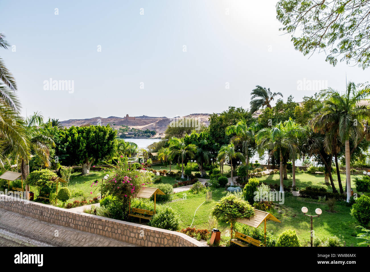 Botanical island (Lord Kitchener's island) on Nile river, Egypt Stock ...
