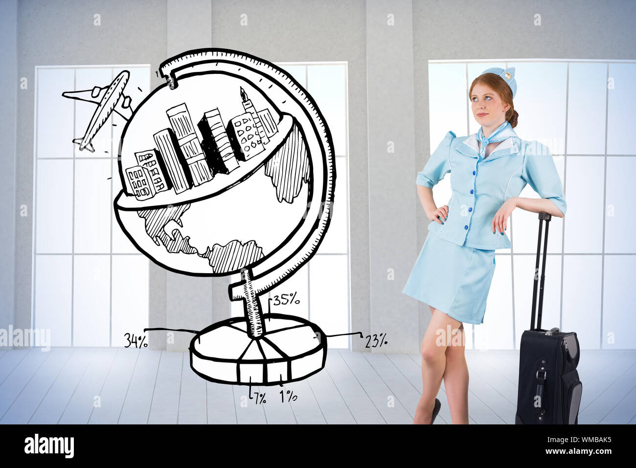 Flight attendant drawing hi-res stock photography and images - Alamy