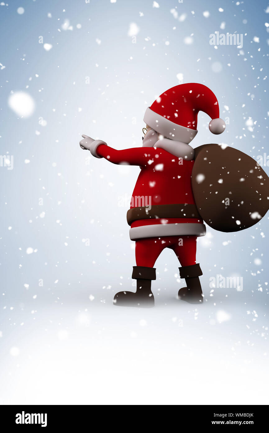 Cartoon santa claus pointing snow hi-res stock photography and images ...