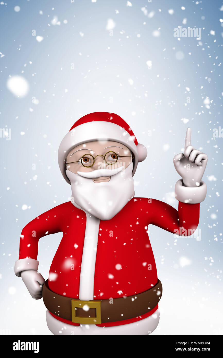 Cartoon santa claus pointing snow hi-res stock photography and images ...