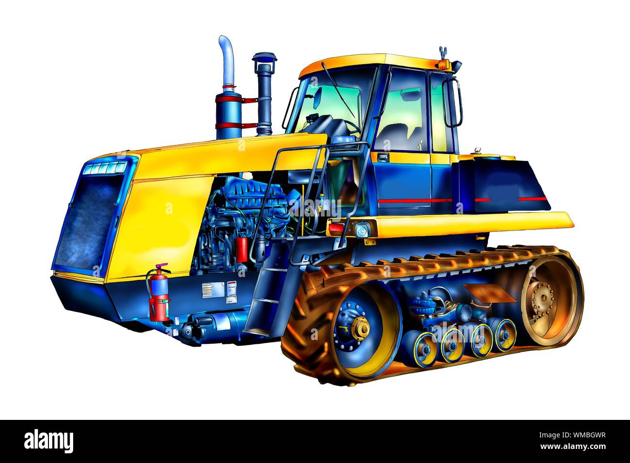 Buldozer illustration color art Stock Photo - Alamy