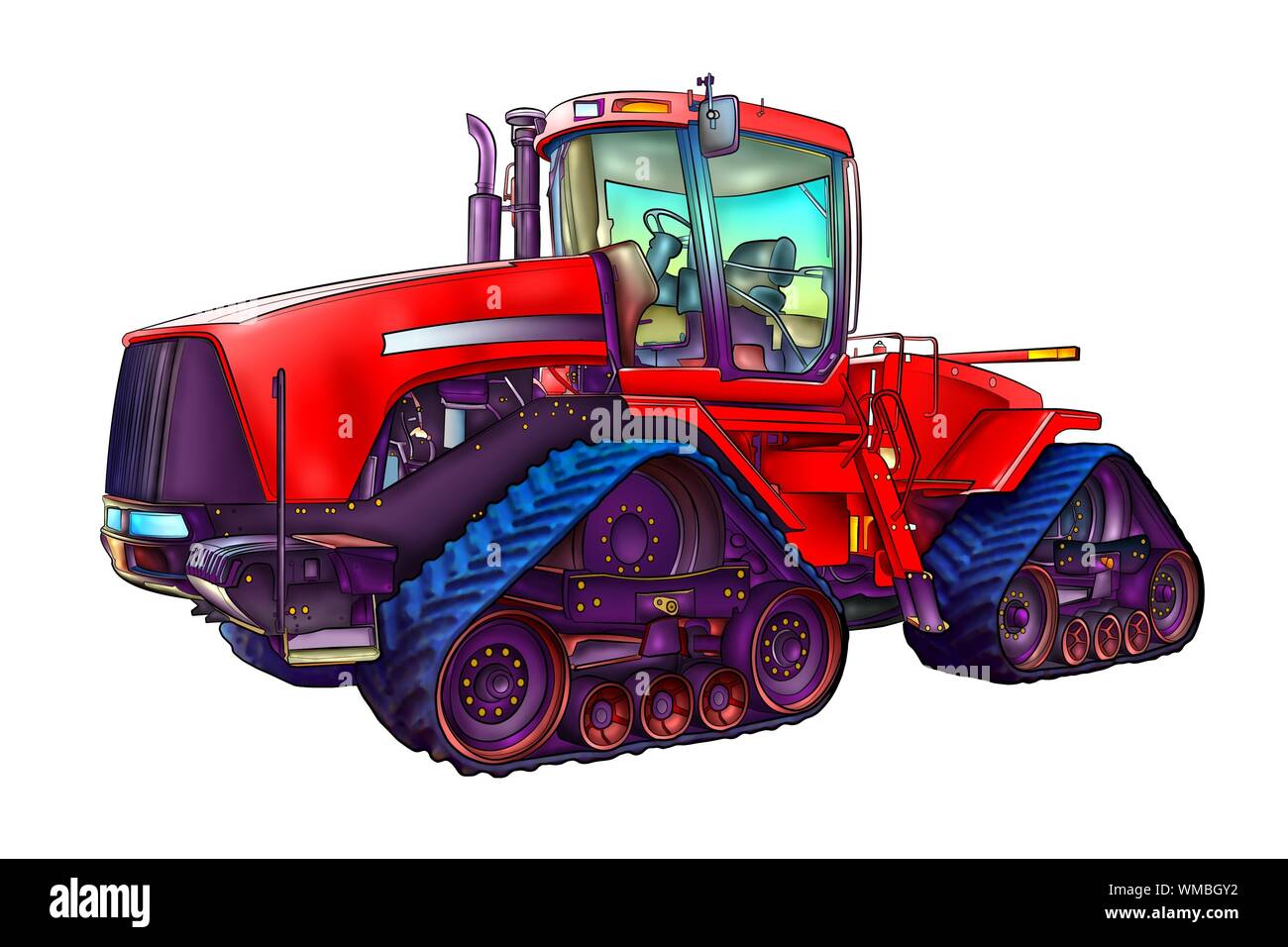 Buldozer illustration color art Stock Photo - Alamy