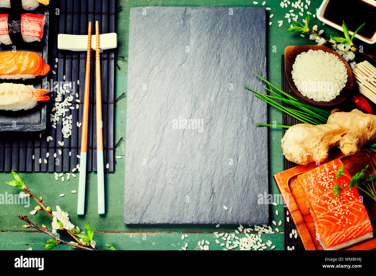 Asian food background Stock Photo - Alamy