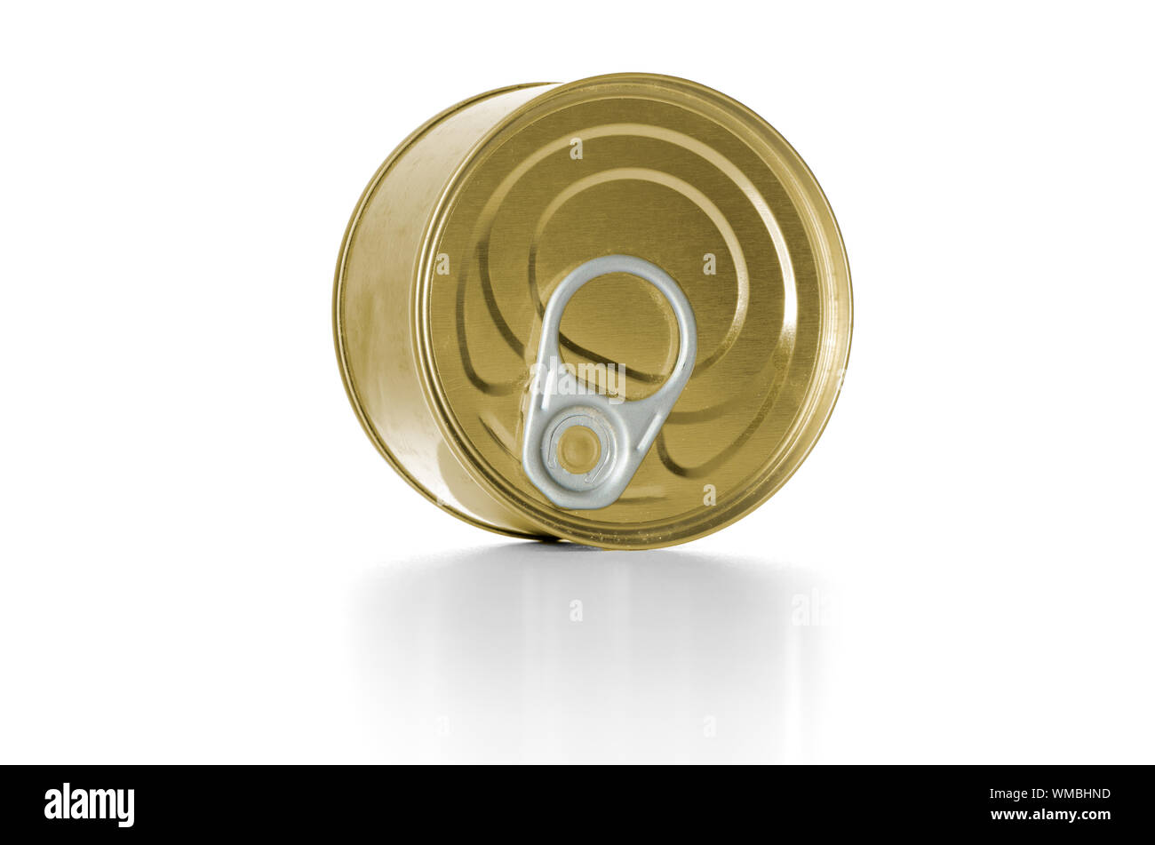 Tuna fish tin can on white background Stock Photo - Alamy