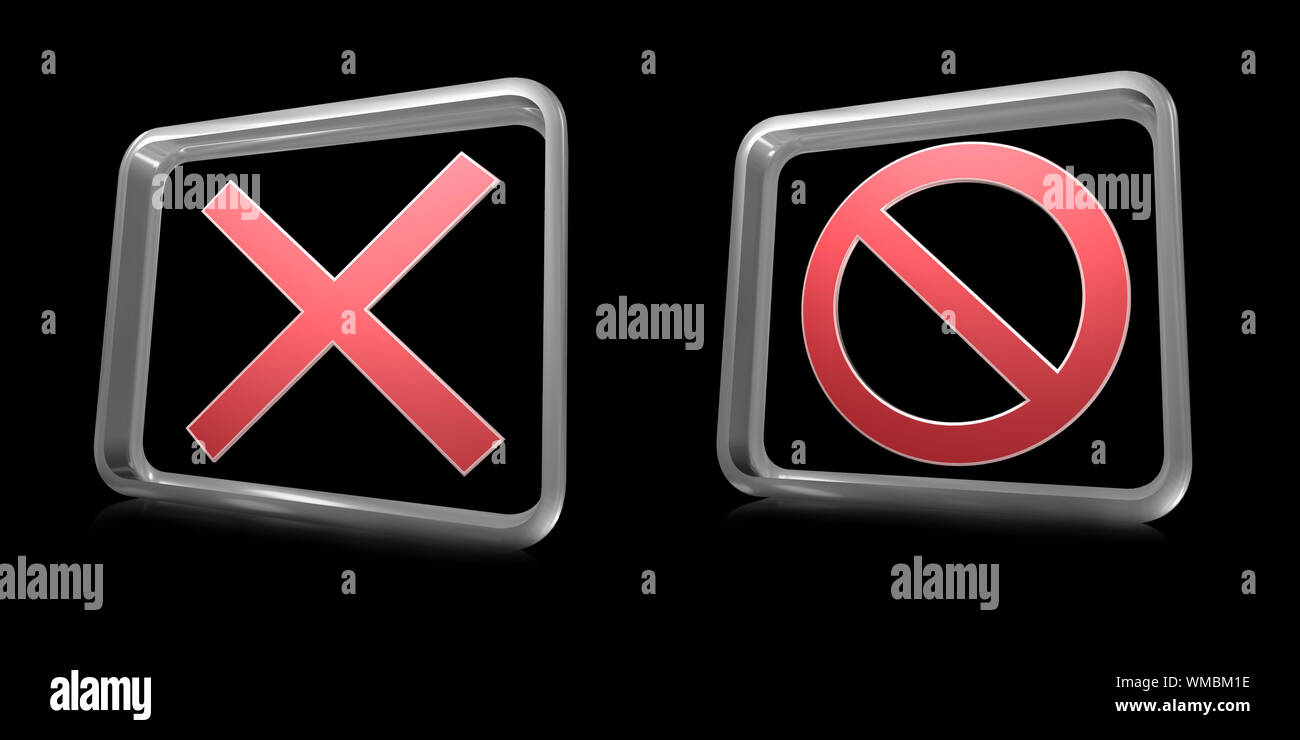 Illustration of no signs, symbol on black Stock Photo - Alamy
