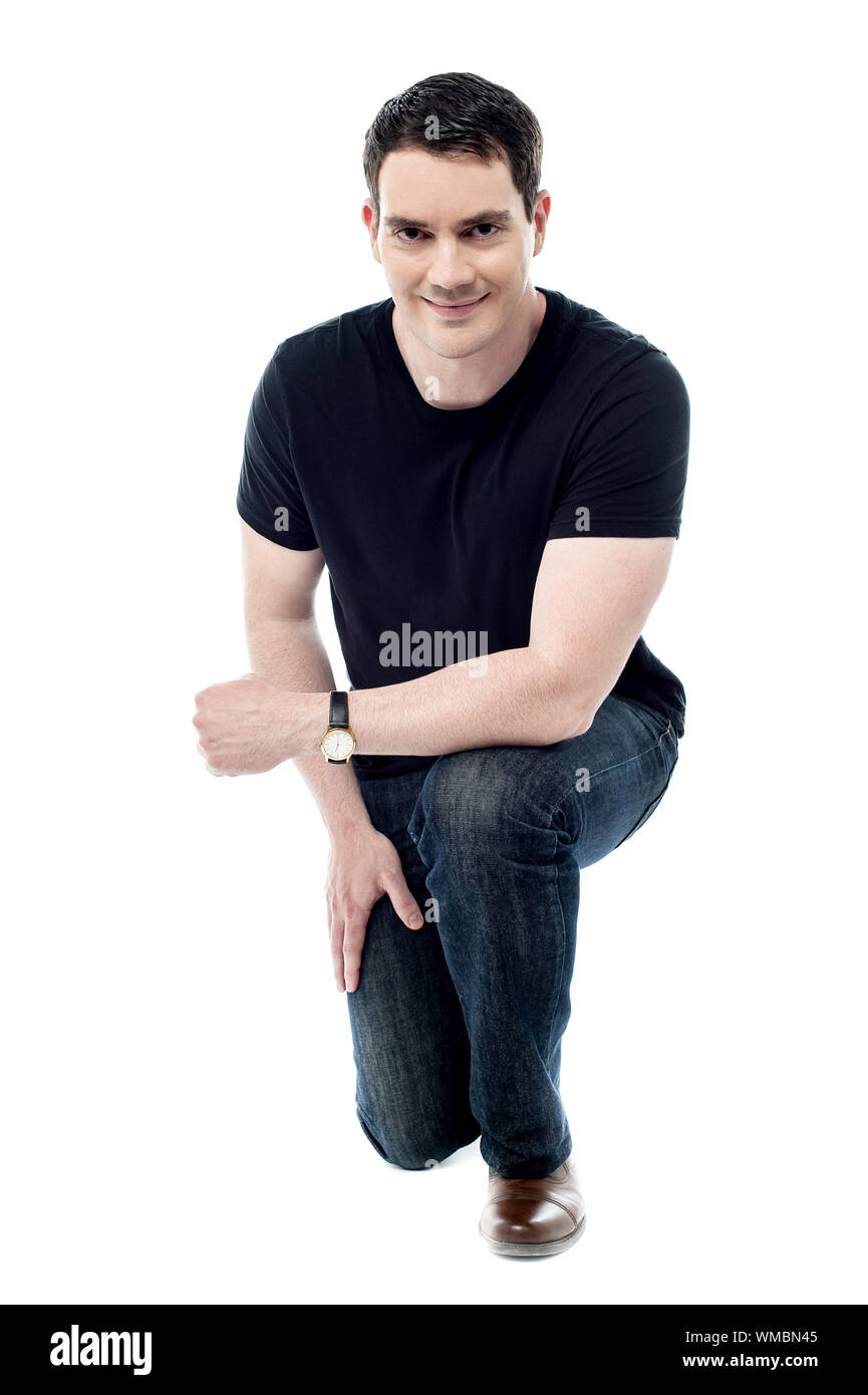 Man crouched Cut Out Stock Images & Pictures - Alamy