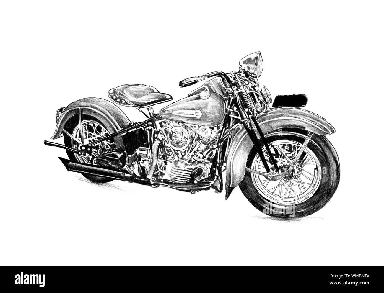 Motor cycle llustration drawing isolated art Stock Photo - Alamy