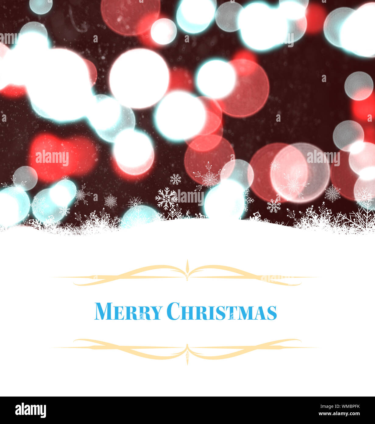 Christmas greeting card against digitally generated twinkling light ...