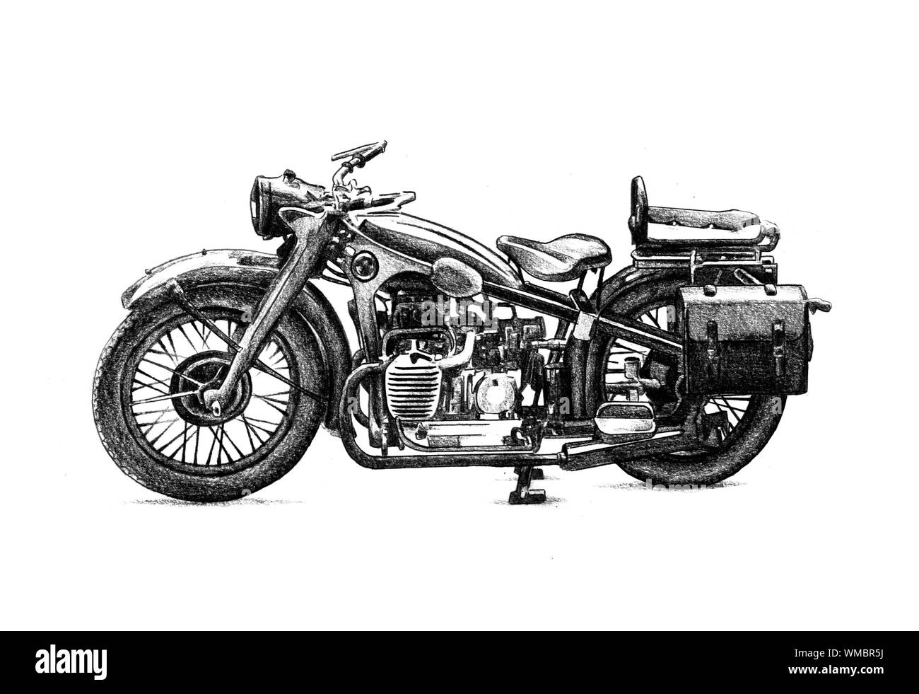 Motor cycle llustration drawing isolated art Stock Photo - Alamy