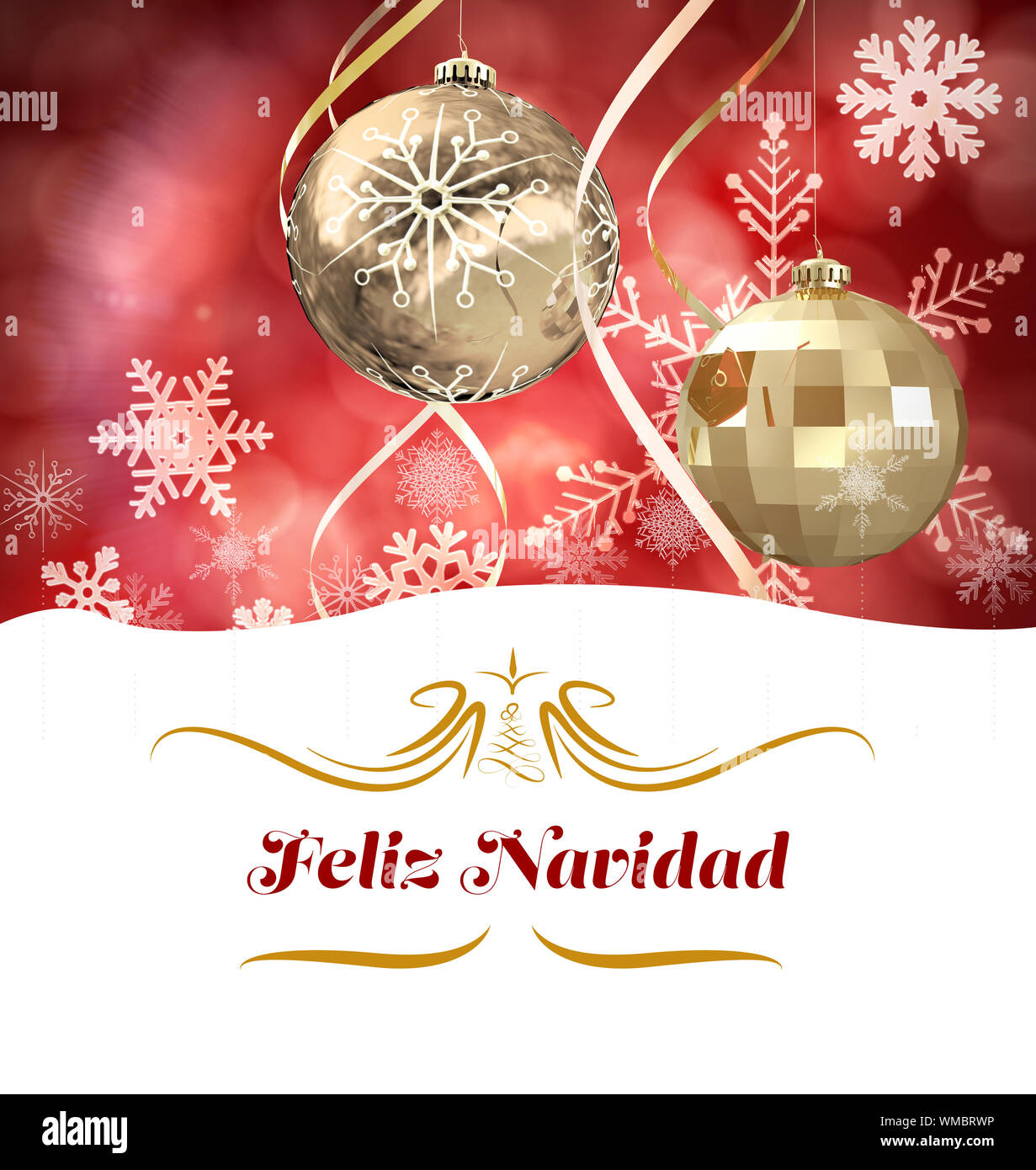 Feliz navidad text against hanging hi-res stock photography and images ...