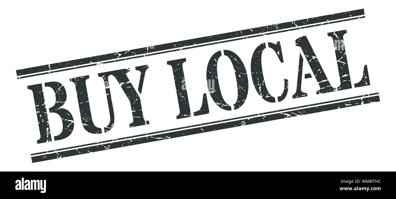 Buy local stamp Black and White Stock Photos & Images - Alamy