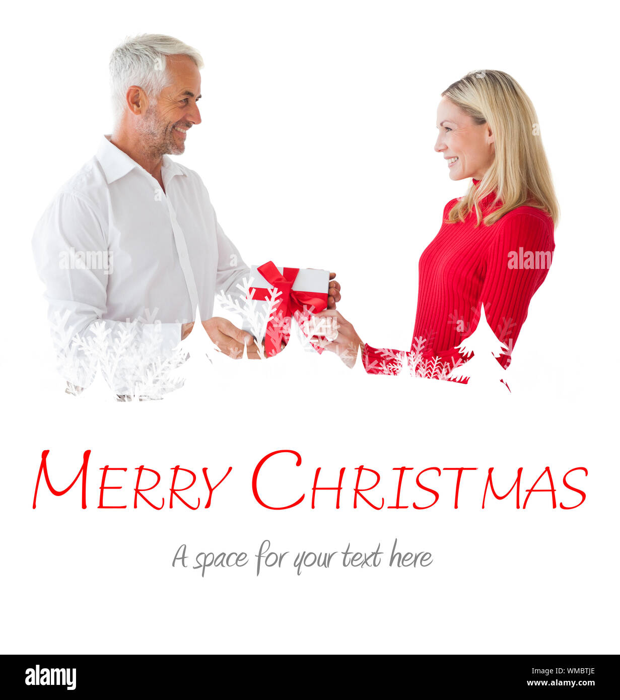 Merry christmas text woman Cut Out Stock Images & Pictures - Alamy