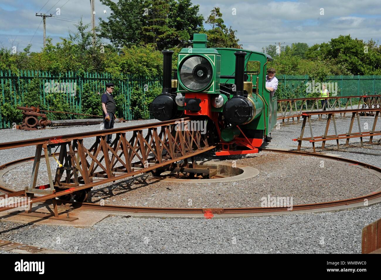 A demonstration of the turntable points at the Lartigue Monorail, a ...