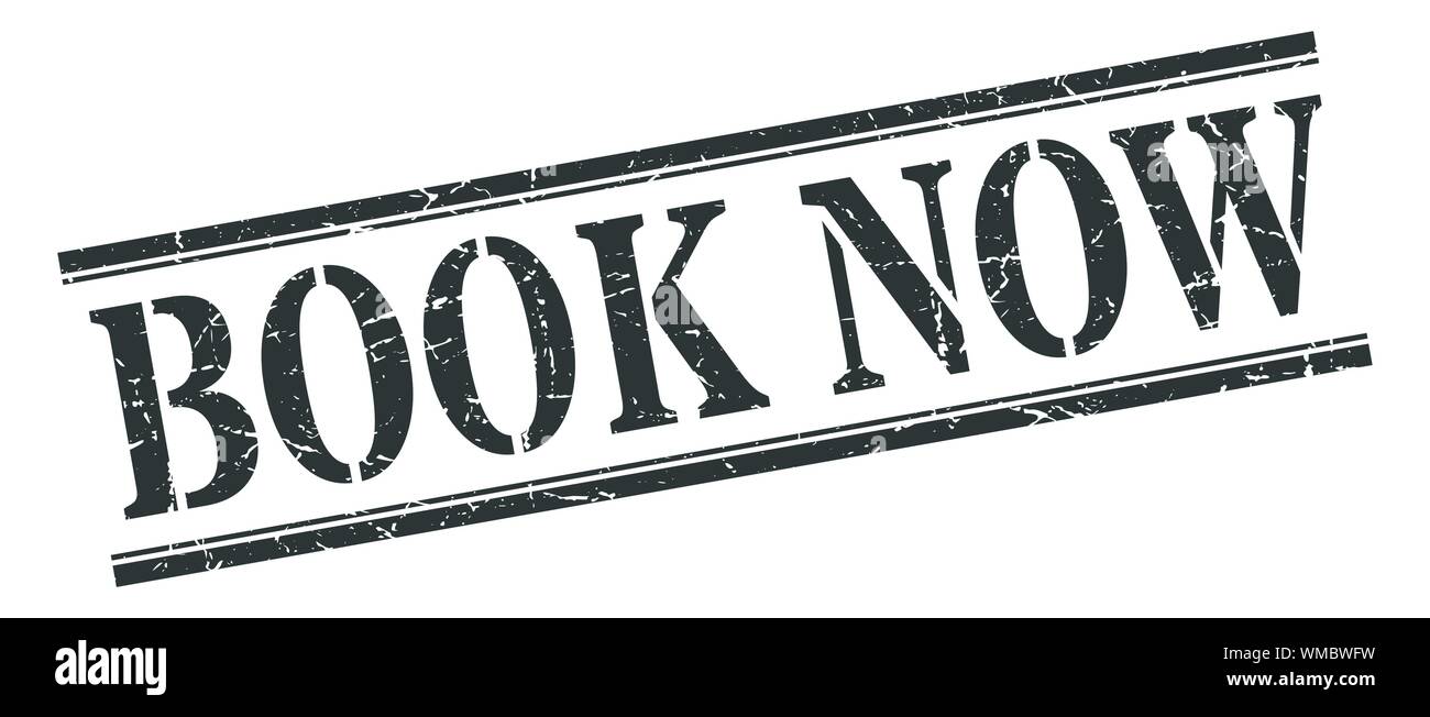 Book now stamp Black and White Stock Photos & Images - Alamy
