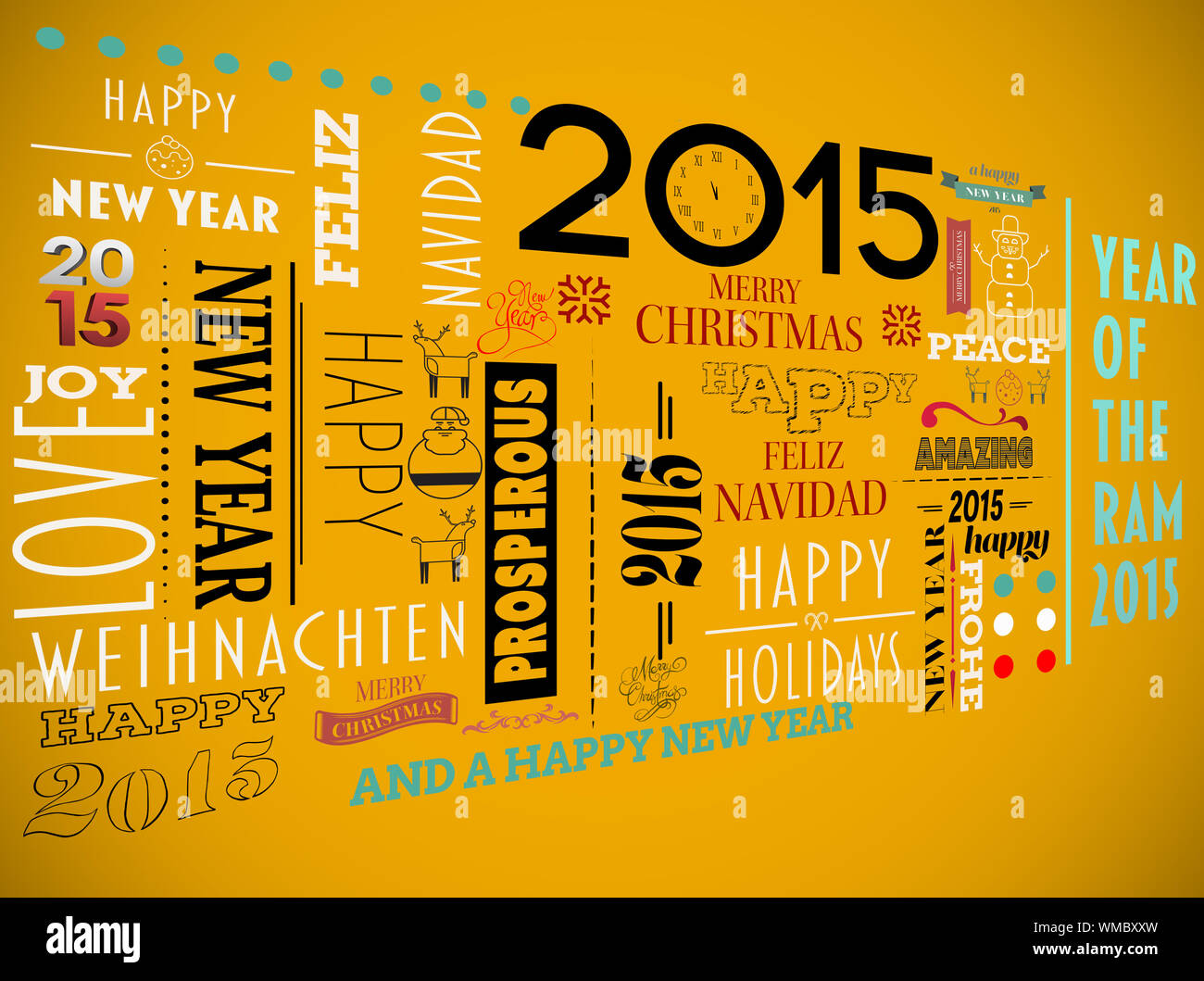 Holidays word jumble against yellow background with vignette Stock ...