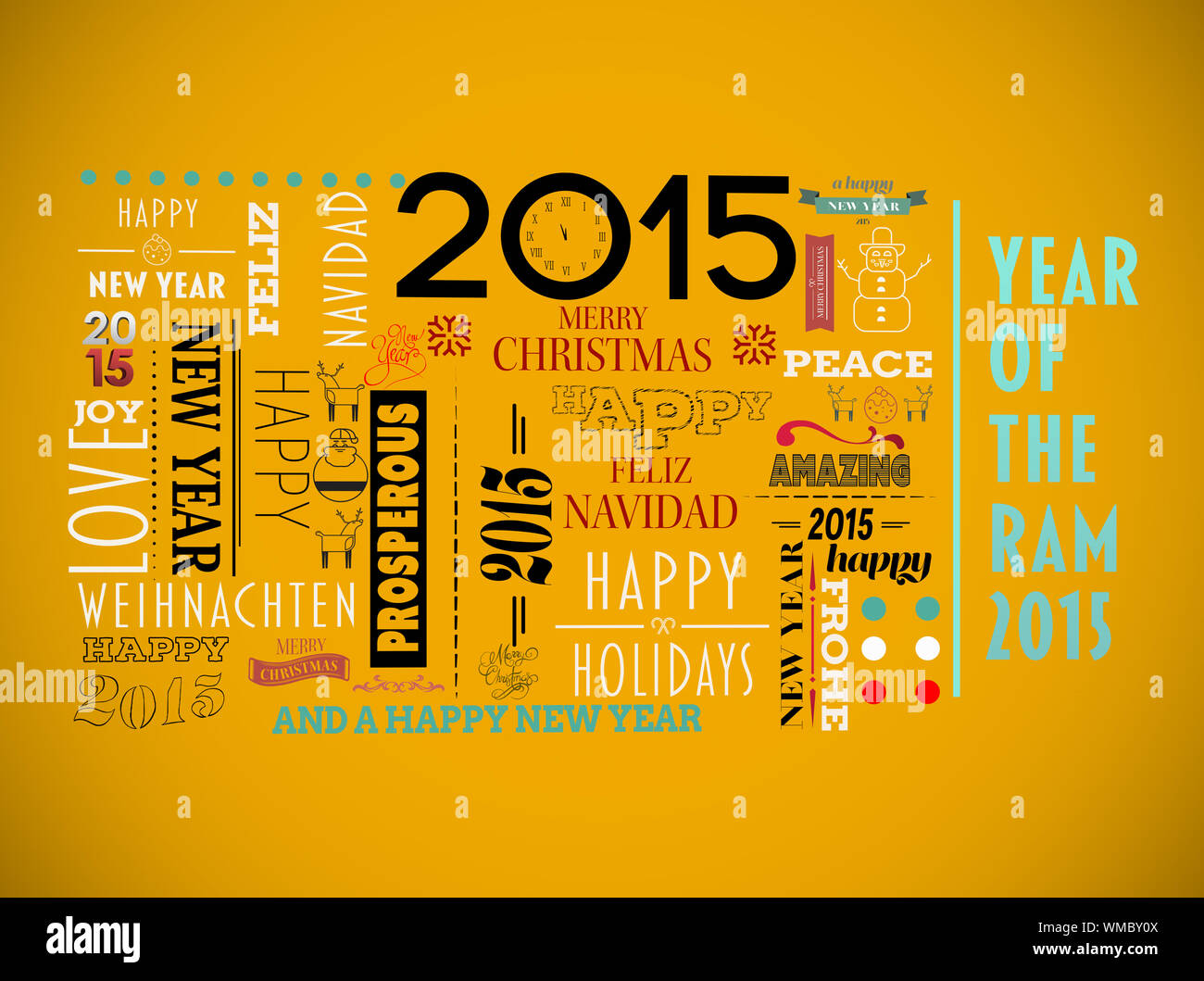Holidays word jumble against yellow background with vignette Stock ...